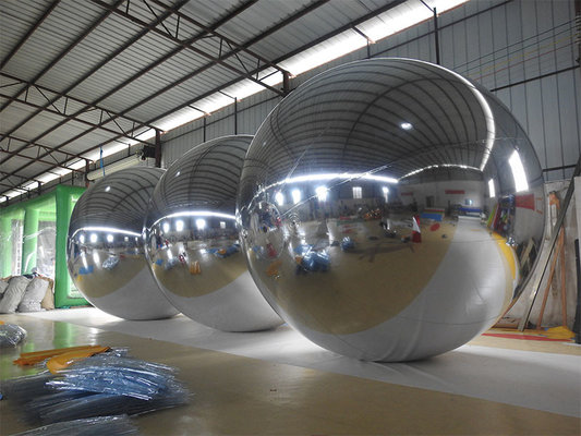 3M PVC Silvery MIirror Inflatable Advertising Ball For Exhibition