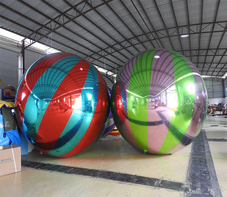 Giant Colorful Inflatable Mirror Ball For Club Decoration CE Appoval