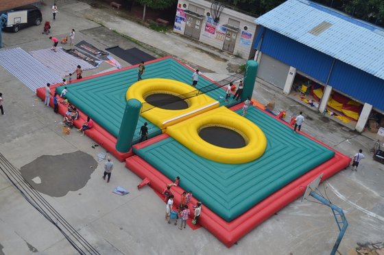 Fireproof PVC Tarpaulin Inflatable Volleyball Court Customized Size 18*14.5m