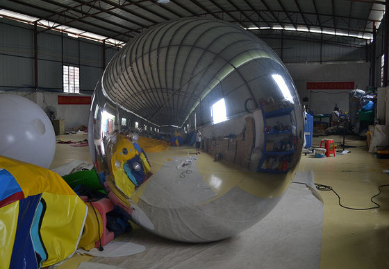 2M Slivery aufblasbarer Spiegel-Ball, große Helium-Ballone für die Werbung