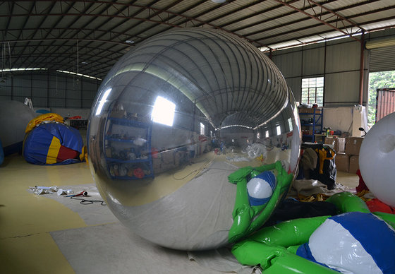 2M Slivery aufblasbarer Spiegel-Ball, große Helium-Ballone für die Werbung
