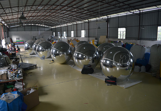 2M Slivery aufblasbarer Spiegel-Ball, große Helium-Ballone für die Werbung