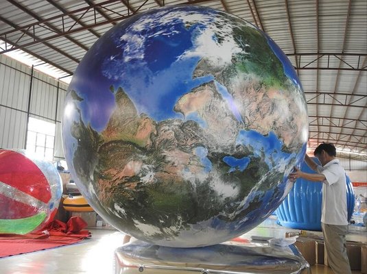 Earth Pattern Tarpaulin PVC Inflatable Advertising Balloons Customized Good Tension