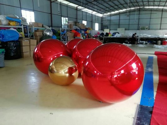 Red and Blue Inflatable MIirror Balloon For Exhibition Or Christmas