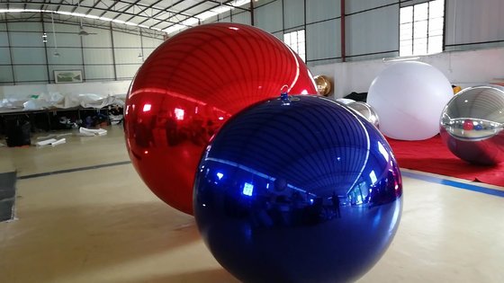 Red and Blue Inflatable MIirror Balloon For Exhibition Or Christmas