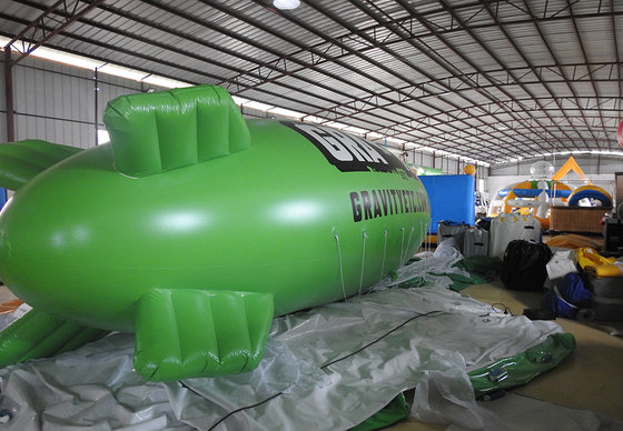 8m Green Inflatable Blimp Airship / Inflatable Helium Balloon