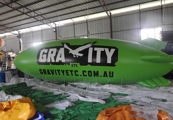 8m Green Inflatable Blimp Airship / Inflatable Helium Balloon