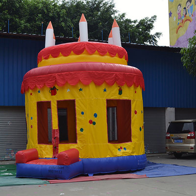 Beautiful Inflatable Birthday Cake Bouncy Castle For Children Party