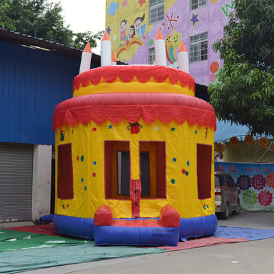 Beautiful Inflatable Birthday Cake Bouncy Castle For Children Party