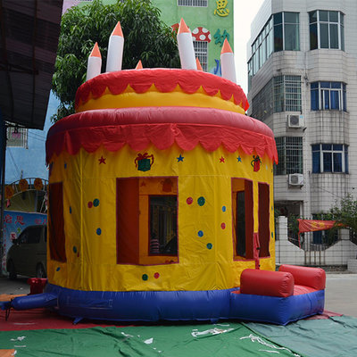 Beautiful Inflatable Birthday Cake Bouncy Castle For Children Party