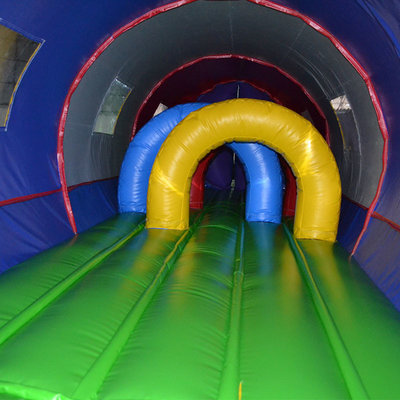 8 Meters PVC Inflatable Sport Games Inflatable Tunnel Train For Kids WIith Blower