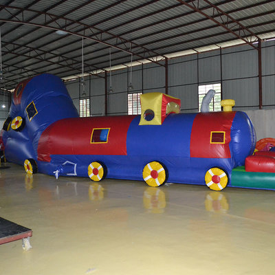 8 Meters PVC Inflatable Sport Games Inflatable Tunnel Train For Kids WIith Blower