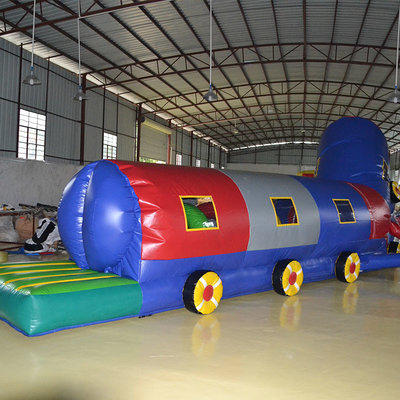 8 Meters PVC Inflatable Sport Games Inflatable Tunnel Train For Kids WIith Blower