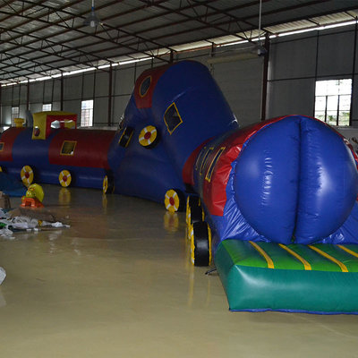 8 Meters PVC Inflatable Sport Games Inflatable Tunnel Train For Kids WIith Blower