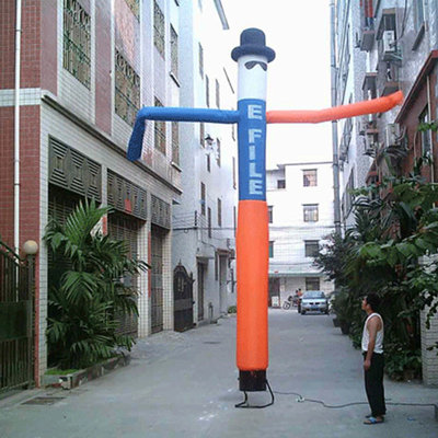 6M Oxford Inflatable Advertising Man / Colouful Inflatable Sky Dancer For Advertising With Blower