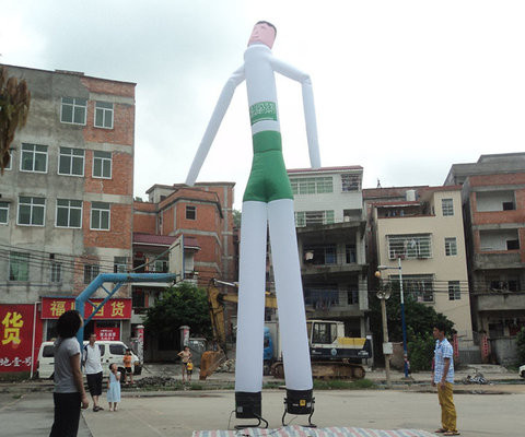 6M Oxford Inflatable Advertising Man / Colouful Inflatable Sky Dancer For Advertising With Blower