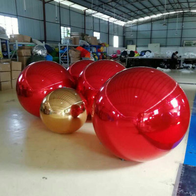 4 M Red Inflatable MIirror Balloon / Inflatable Decorative Ball For Exhibition Or Show