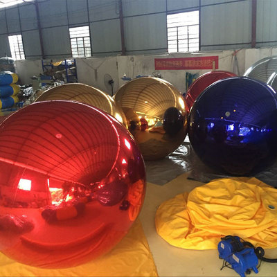 4 M Red Inflatable MIirror Balloon / Inflatable Decorative Ball For Exhibition Or Show