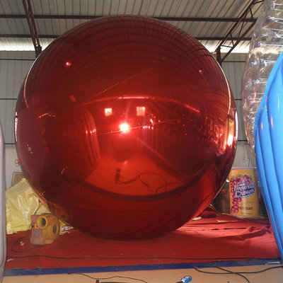 4 M Red Inflatable MIirror Balloon / Inflatable Decorative Ball For Exhibition Or Show
