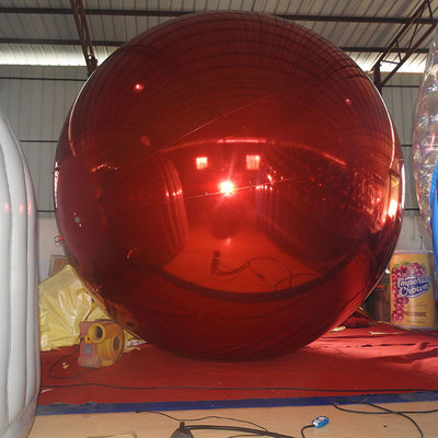 4 M Red Inflatable MIirror Balloon / Inflatable Decorative Ball For Exhibition Or Show