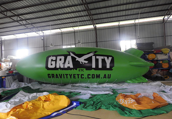 Durable Inflatable Advertising Balloons , Green Flying Inflatable Boat