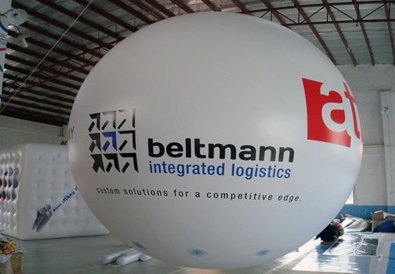 White Inflatable Marketing Products Advertising , PVC Inflatable Ball Off Site Layout
