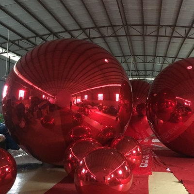 Fireproof 4 M Red MIirror Inflatable Advertising Ball For Event Or Show