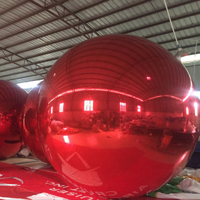 Fireproof 4 M Red MIirror Inflatable Advertising Ball For Event Or Show