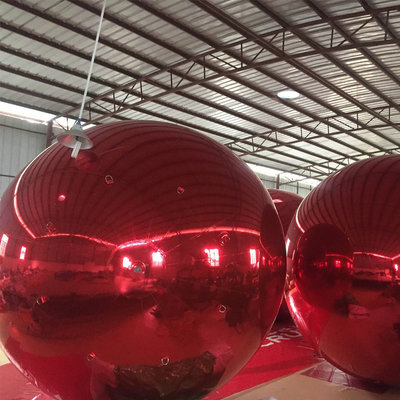 Fireproof 4 M Red MIirror Inflatable Advertising Ball For Event Or Show