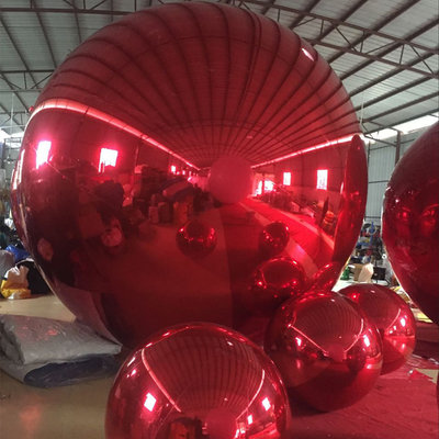Fireproof 4 M Red MIirror Inflatable Advertising Ball For Event Or Show