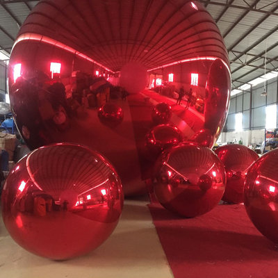 Fireproof 4 M Red MIirror Inflatable Advertising Ball For Event Or Show