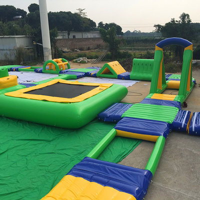 Tarpaulin Inflatable Water Park / Inflatable Sport Games In Summer Vacation