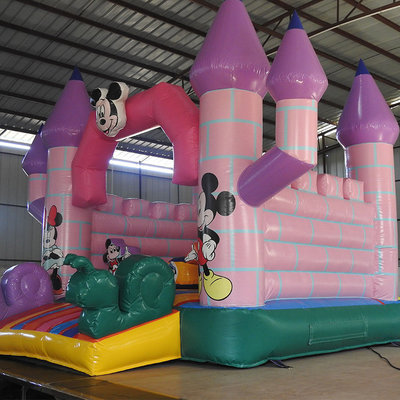 Tarpauline Inflatable Toy For Kids / Inflatable Camelot Bounce House Mickey Theme