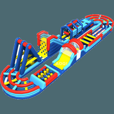 80 x 10m Runway Inflatable Challenging Course Competitive Obstacle Fun Run