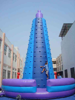 Giant Red / Blue PVC Outdoor Inflatable Sports Games Rock Climbing Wall