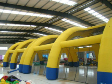 Big White 0.45mm PVC Tarpaulin Inflatable Party Tent Tunnel Shape