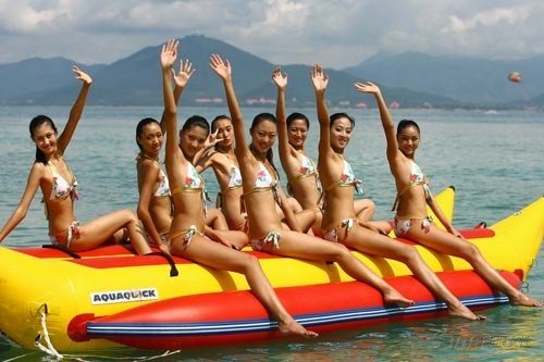 Commercial grade PVC Inflatable Boat , Banana Boats for many people