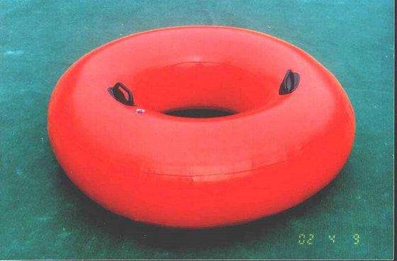 Red Folded Friendly Donut Inflatable Swim Ring , Children Swimming Floats