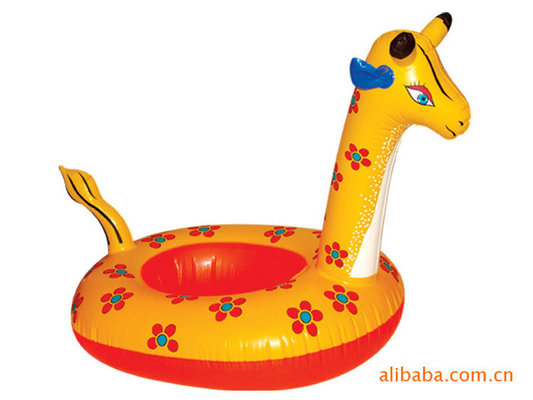 Red Folded Friendly Donut Inflatable Swim Ring , Children Swimming Floats