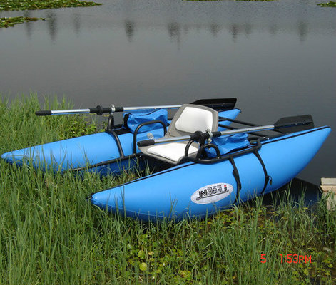 Kids Fireproof Inflatable Boat With Motor , Blue 4 Person Inflatable Boat
