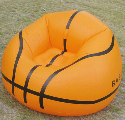 Yellow PVC Round Modern Inflatable Furniture , Single Inflatable Pool Sofa Chairs