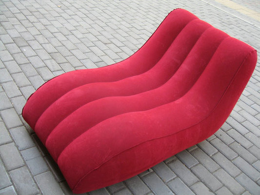 Yellow PVC Round Modern Inflatable Furniture , Single Inflatable Pool Sofa Chairs