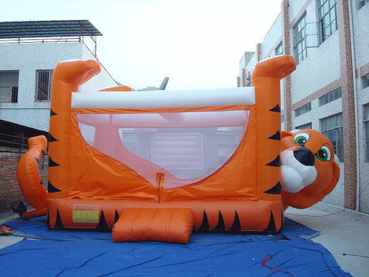 Orange 0.55mm PVC Tarpaulin Inflatable Sports Games , Kids Inflatable Bouncer