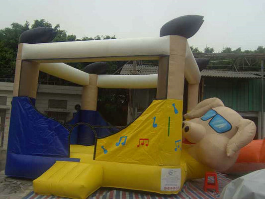 Orange 0.55mm PVC Tarpaulin Inflatable Sports Games , Kids Inflatable Bouncer