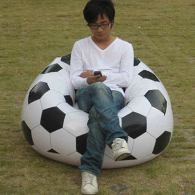 Blue PVC Modern Inflatable Furniture Single Sofa With Pattern Printing