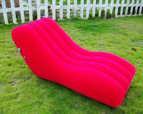 Blue PVC Modern Inflatable Furniture Single Sofa With Pattern Printing