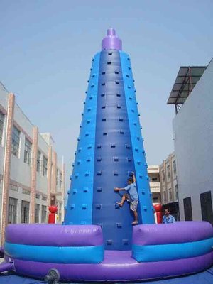 Funny Exciting PVC Inflatable School Rock Climbing Wall , 6 Meter