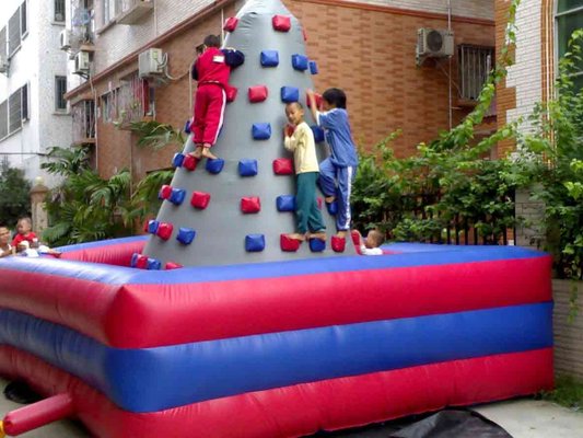 Commercial Children Inflatable Rock Climbing Wall , Inflatable Climbing Wall