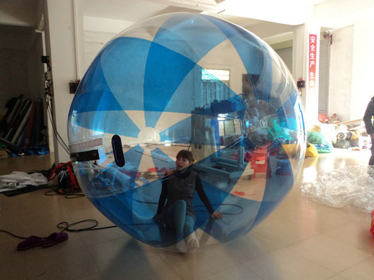 Durable People / Person Inflatable Walking Ball Blue Stripe In Summer