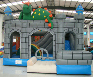Clown Bouncy Castles Inflatable Sports Games / Moonwalk Bouncer CE Blower For Children